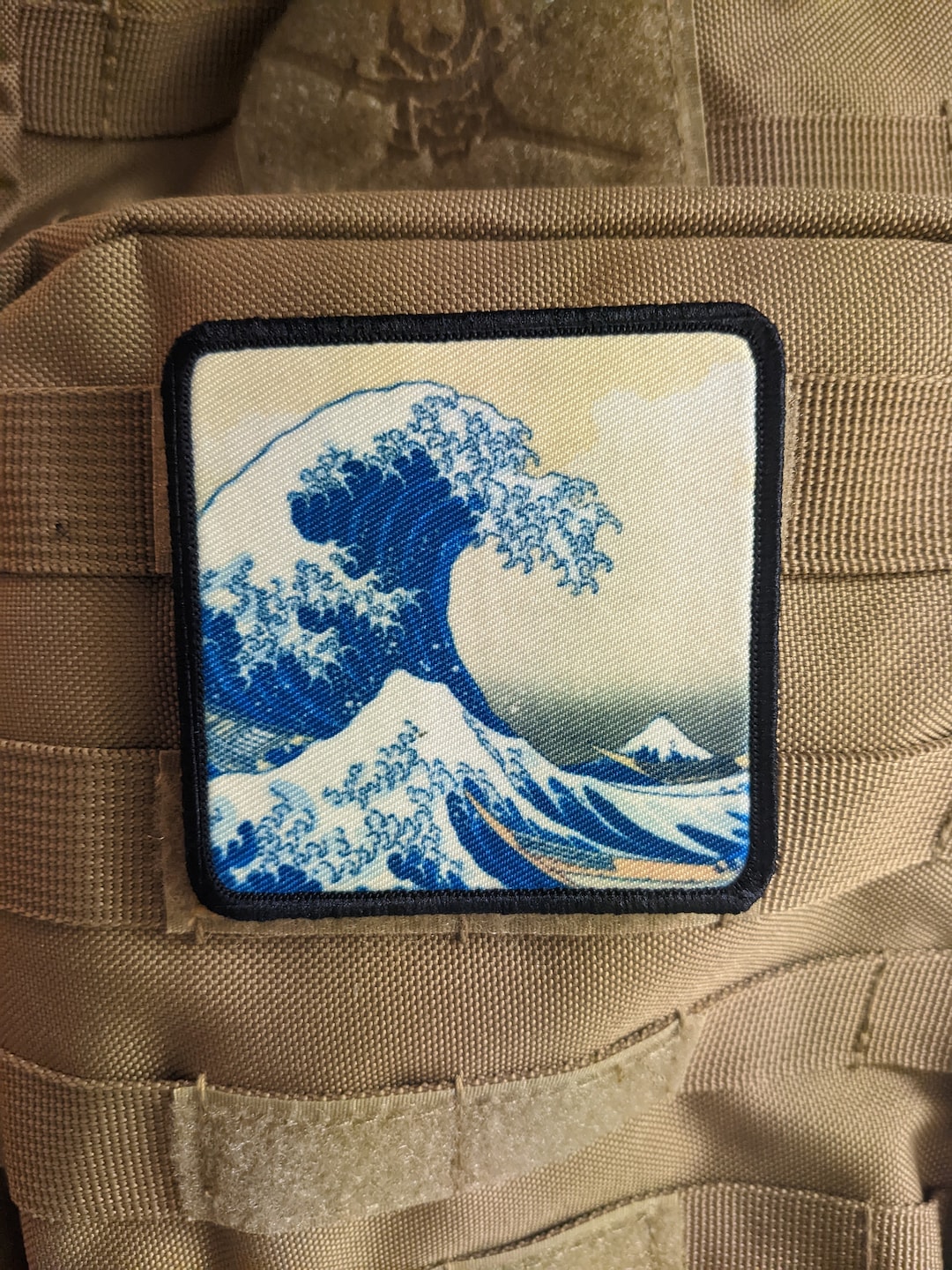 Great Wave of Kanagawa Japan Art 3"x3" Morale Patch With Hook and Loop ...