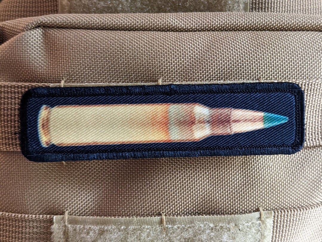 556 Green Tip Round Military 1"x4" Removable Morale Patch With Hook and ...