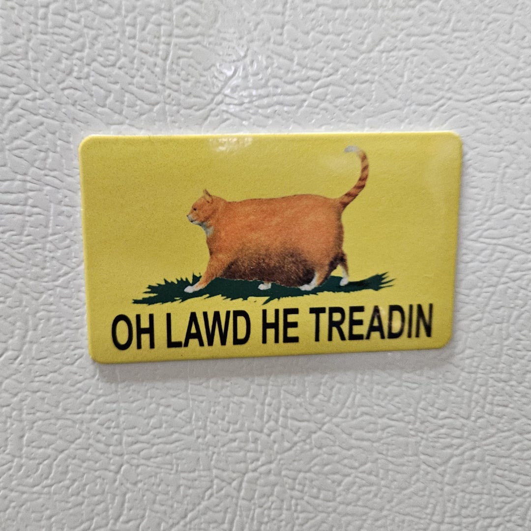 Oh Lawd He Treadin Gadsden Flag Parody Fridge Magnet 2x3.5" Dimensions ...