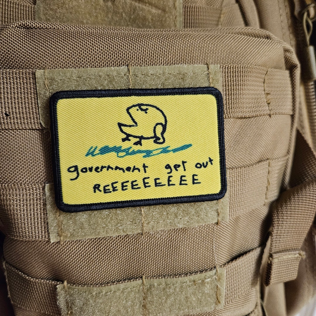Government Go Away Reeeee Gadsden Flag Meme 2x3 Removable Morale Patch ...