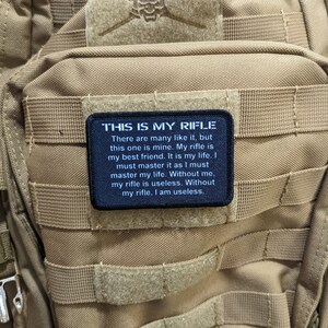 Rifleman's Creed Text USMC Army Military 2"x3" Morale Patch With Hook ...