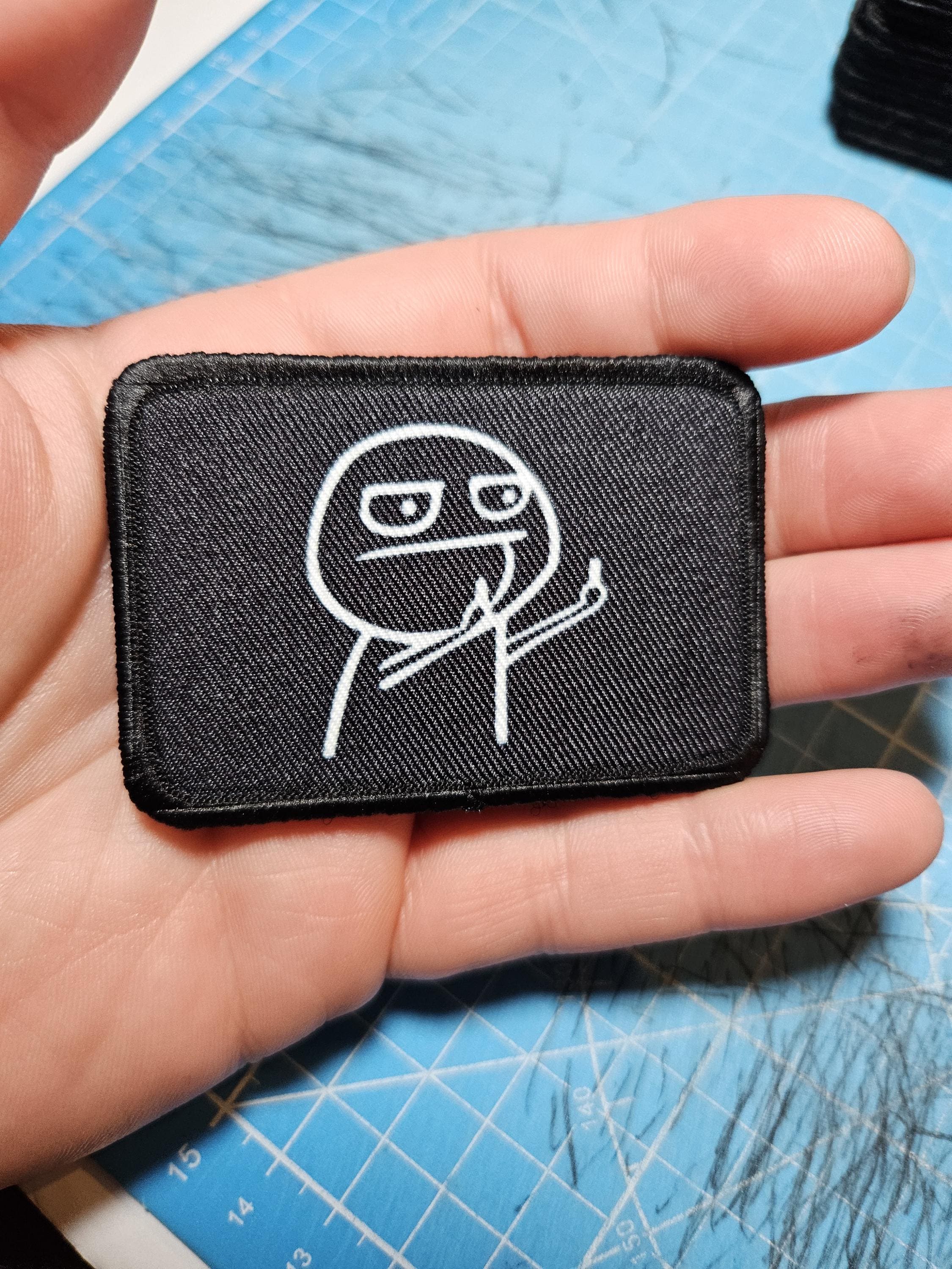 Double Middle Finger Guy Meme 2"x3" Morale Patch With Hook and Loop ...