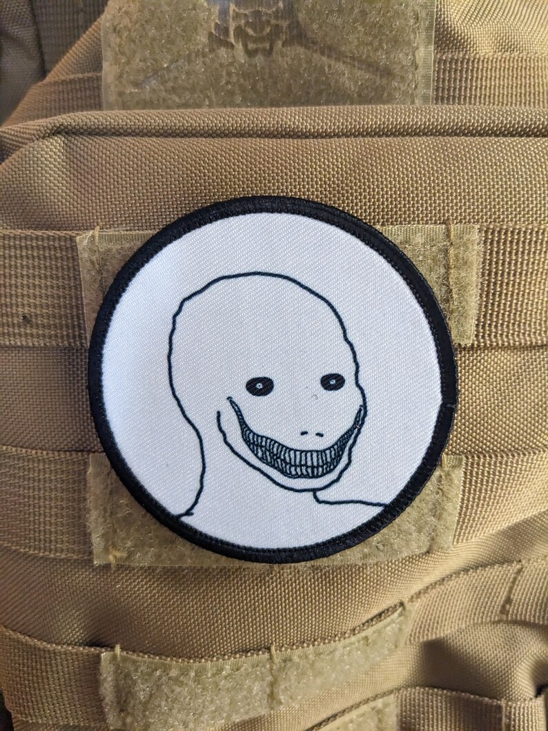 Psycho Smile Wojak Creepy Meme 3 Circle Morale Patch - Etsy