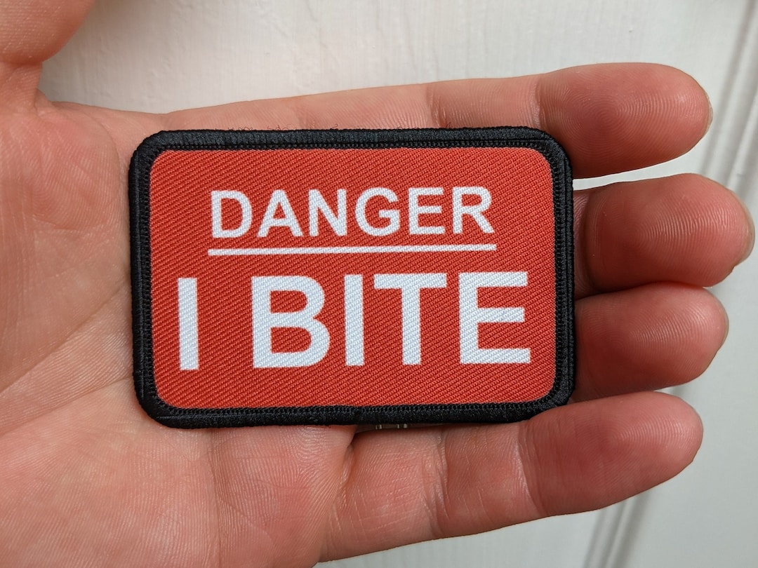 Danger I Bite Dog Vest Patch 2x3 Removable Morale Patch With Hook and ...