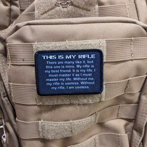 Rifleman's Creed Text USMC Army Military 2"x3" Morale Patch With Hook ...
