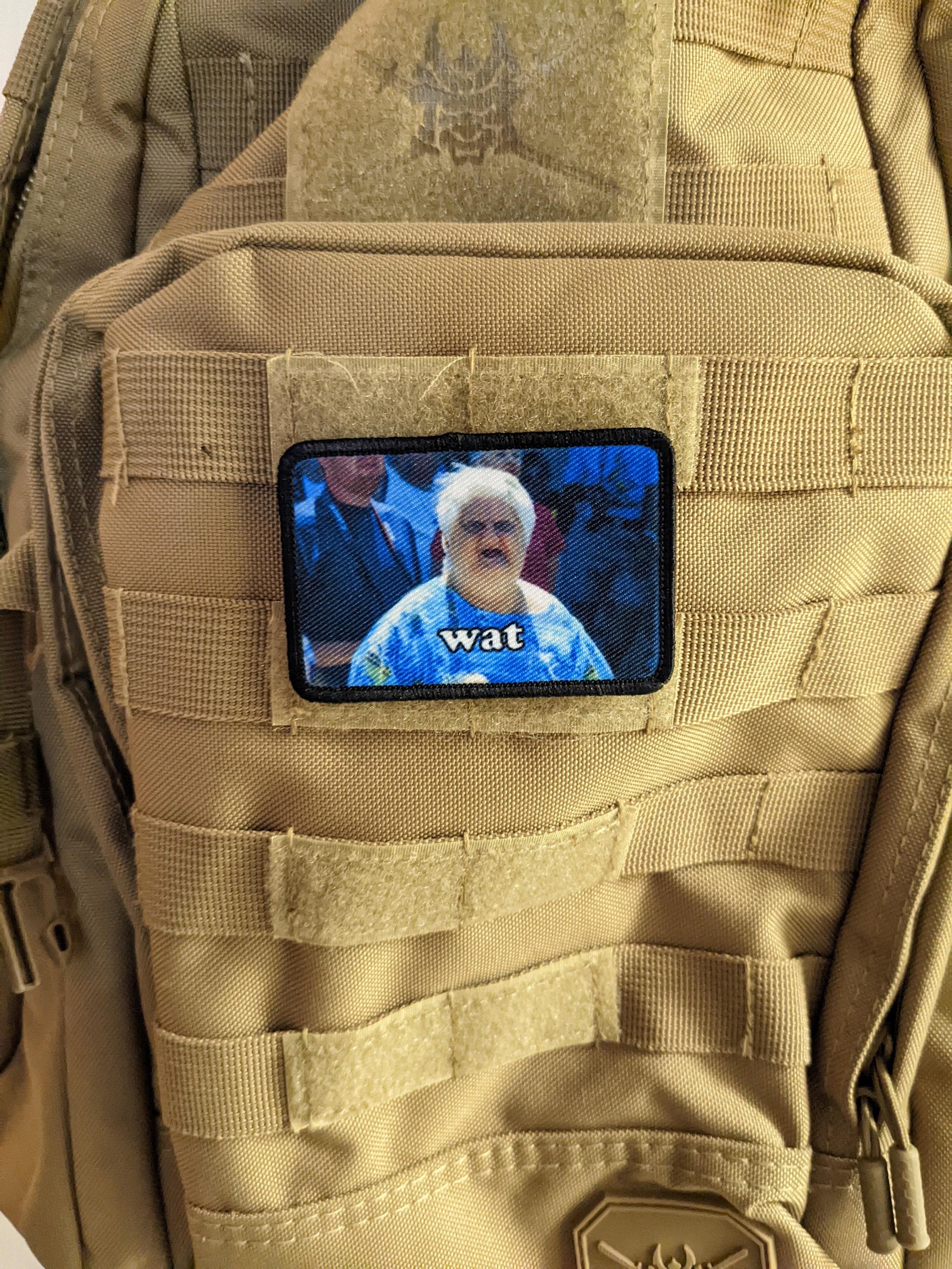 Old Lady Wat Meme Funny 2"x3" Morale Patch With Hook and Loop Backing ...