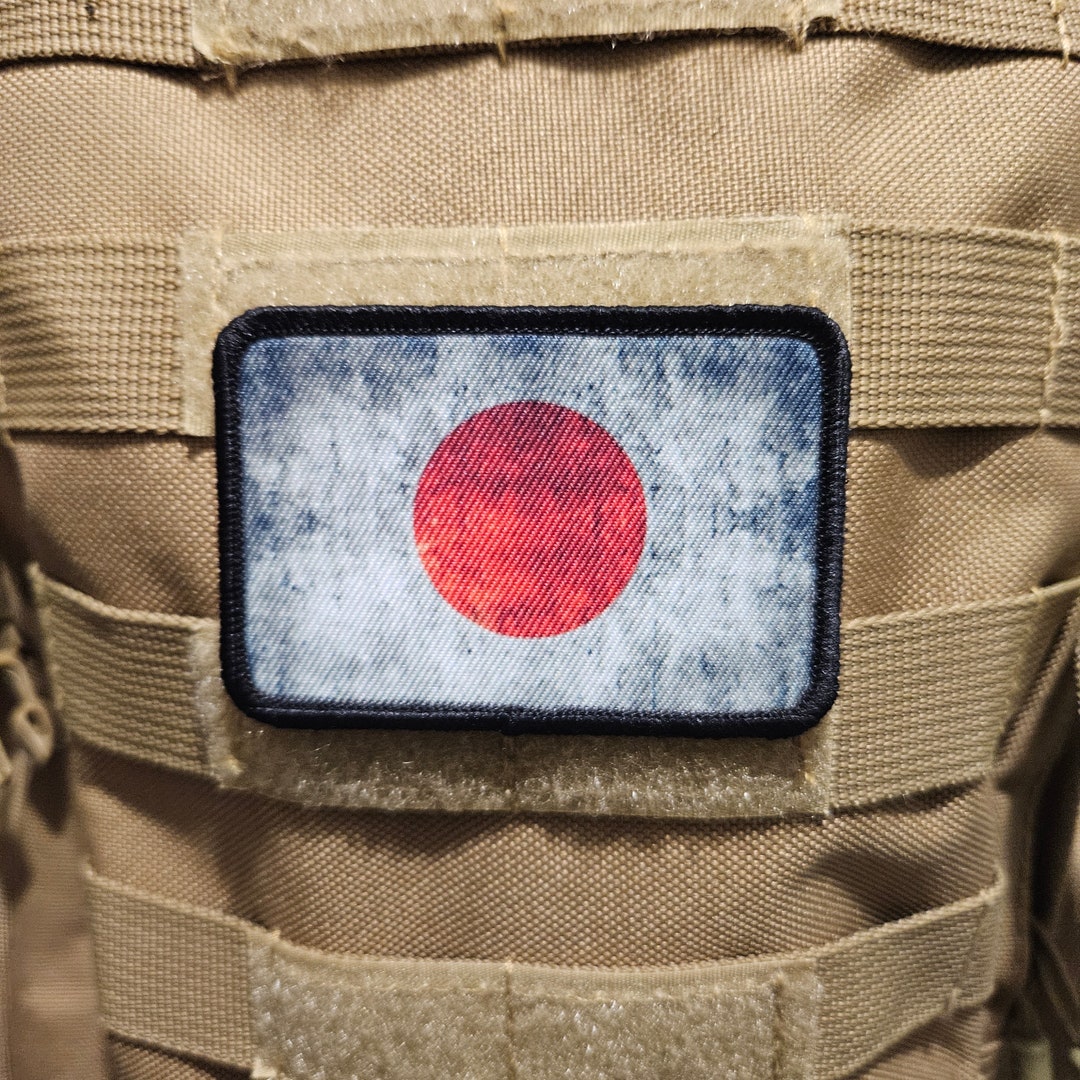 Distressed Japanese Flag 2"x3" Morale Patch With Hook and Loop Backing ...