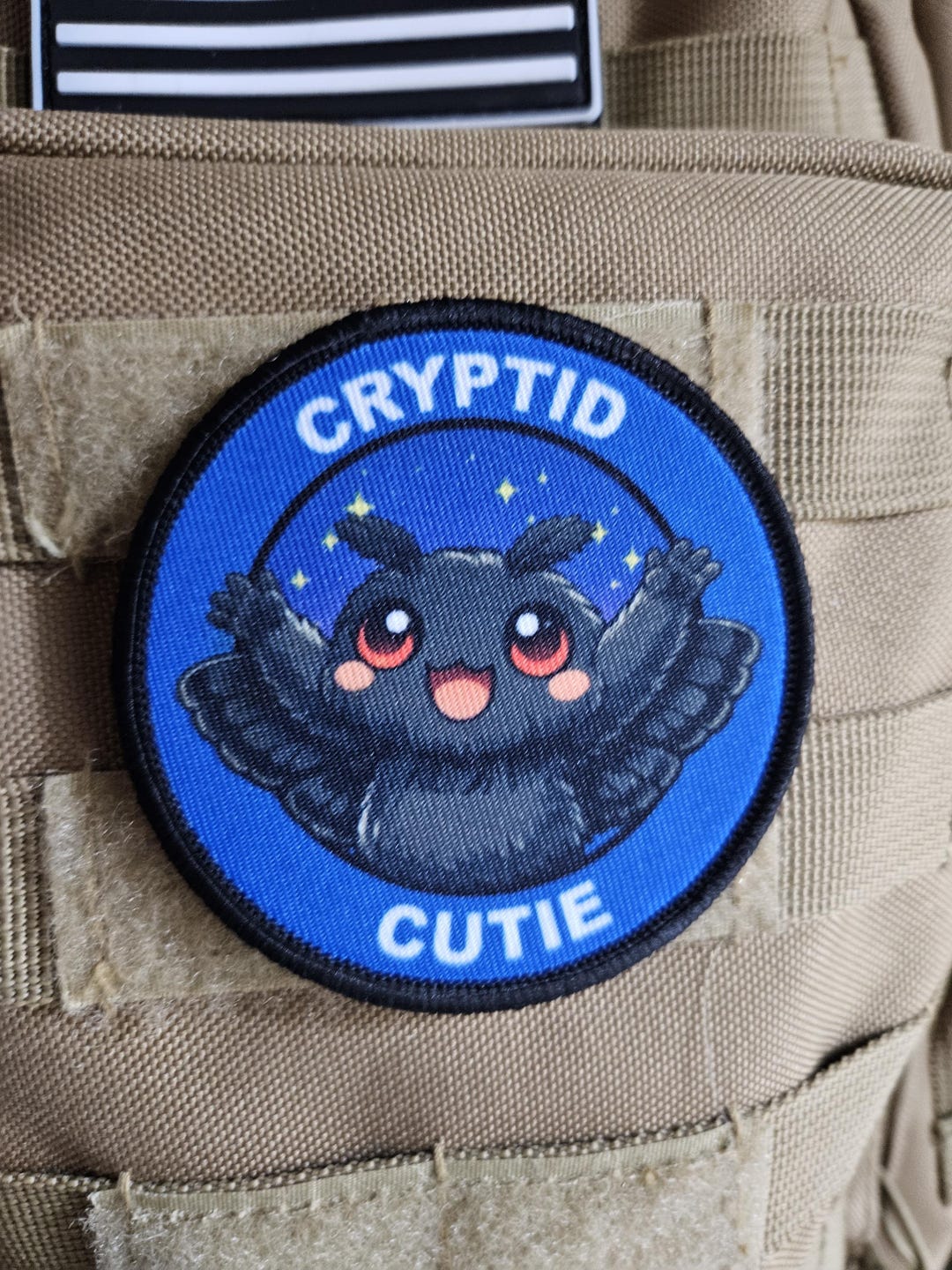 Cryptid Cutie Mothman Chibi Anime Meme 3" Circle Removable Morale Patch ...