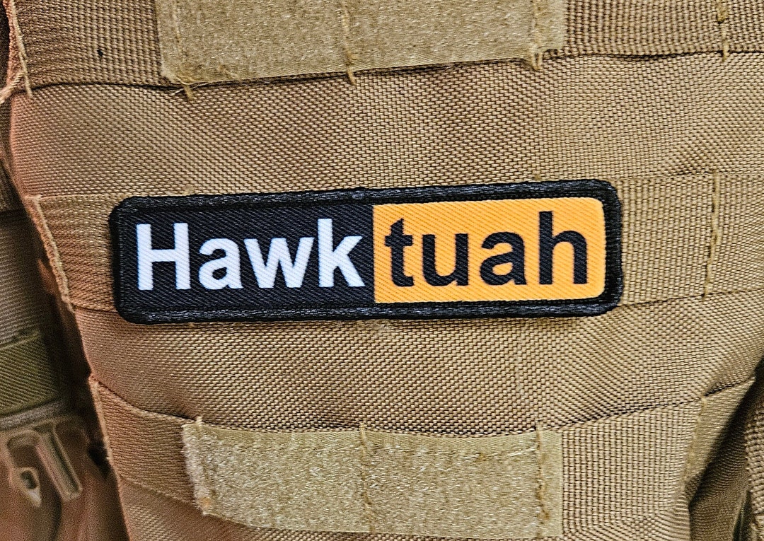 Hawk Tuah Spicy 1"x4" Removable Morale Patch With Hook and Loop Backing Good for Back of ...