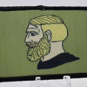 Bearded Chad Meme "yes" 2"x3" Morale Patch With Hook and Loop Backing ...