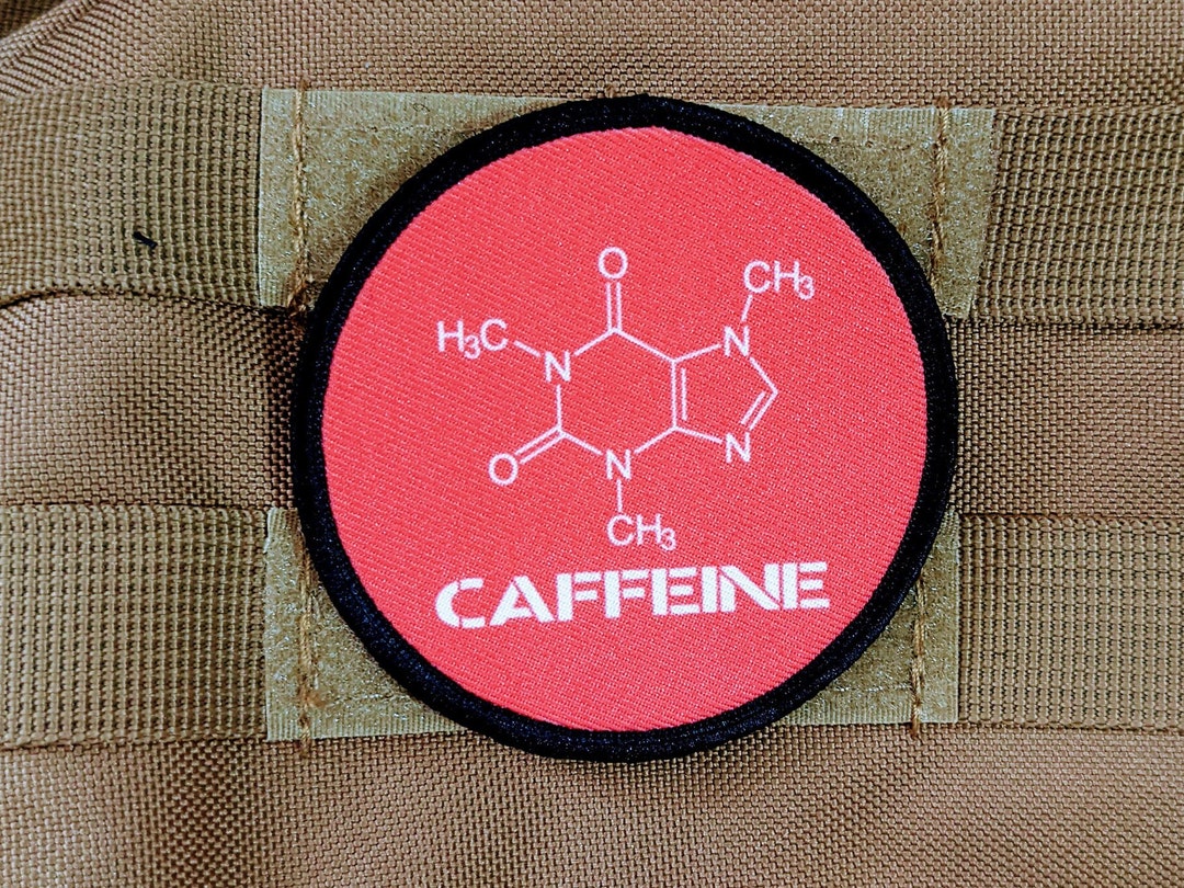 Caffeine Molecule Coffee Tea Meme 3" Circle Morale Patch With Hook and ...