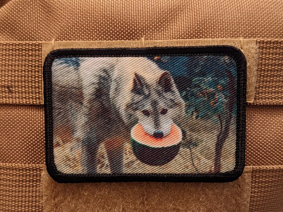 Wolf Watermelon Meme 2x3 Removable Morale Patch - Etsy