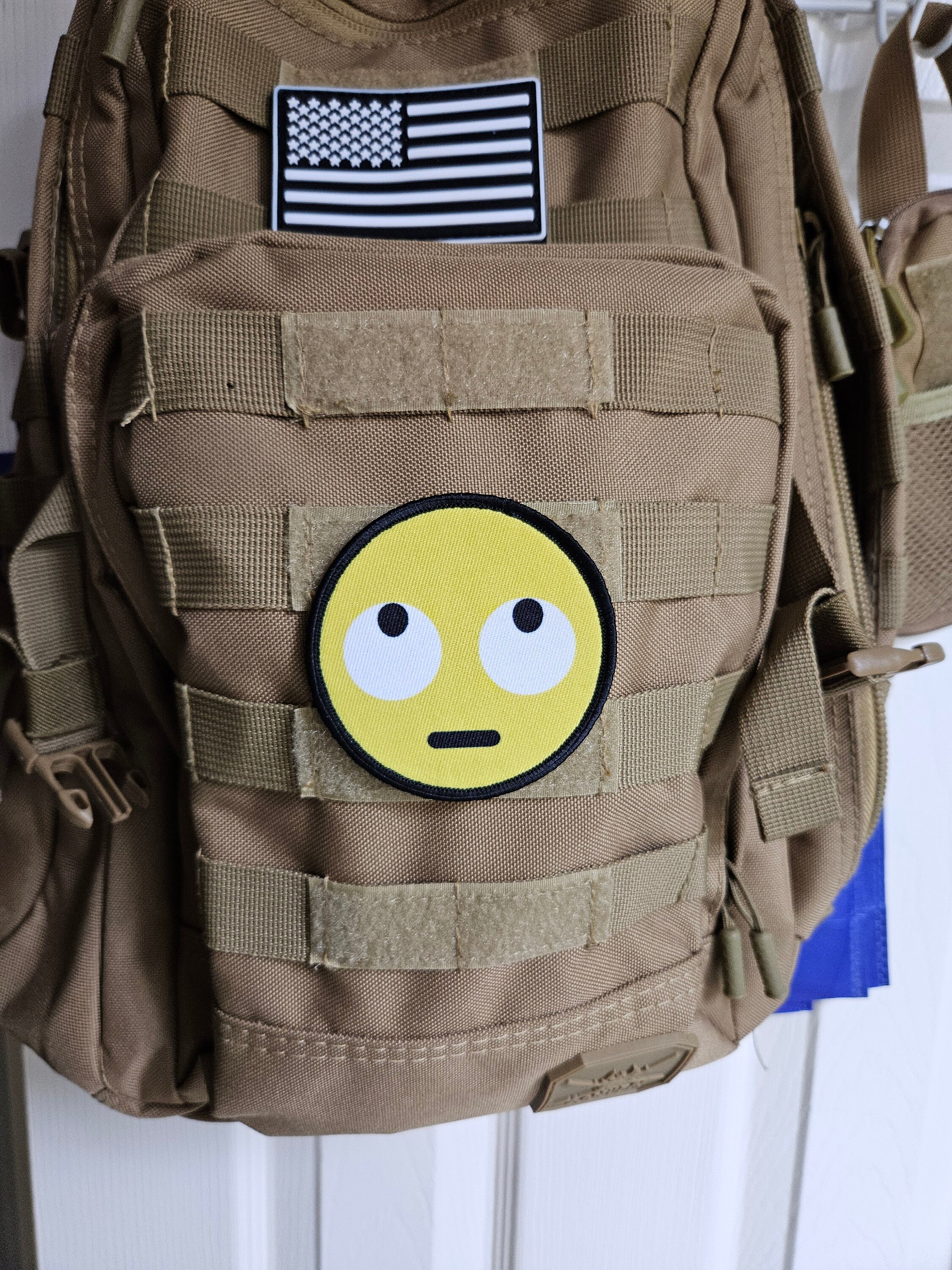 Eye Roll Face Meme 3" Circle Removable Morale Patch With Hook and Loop ...