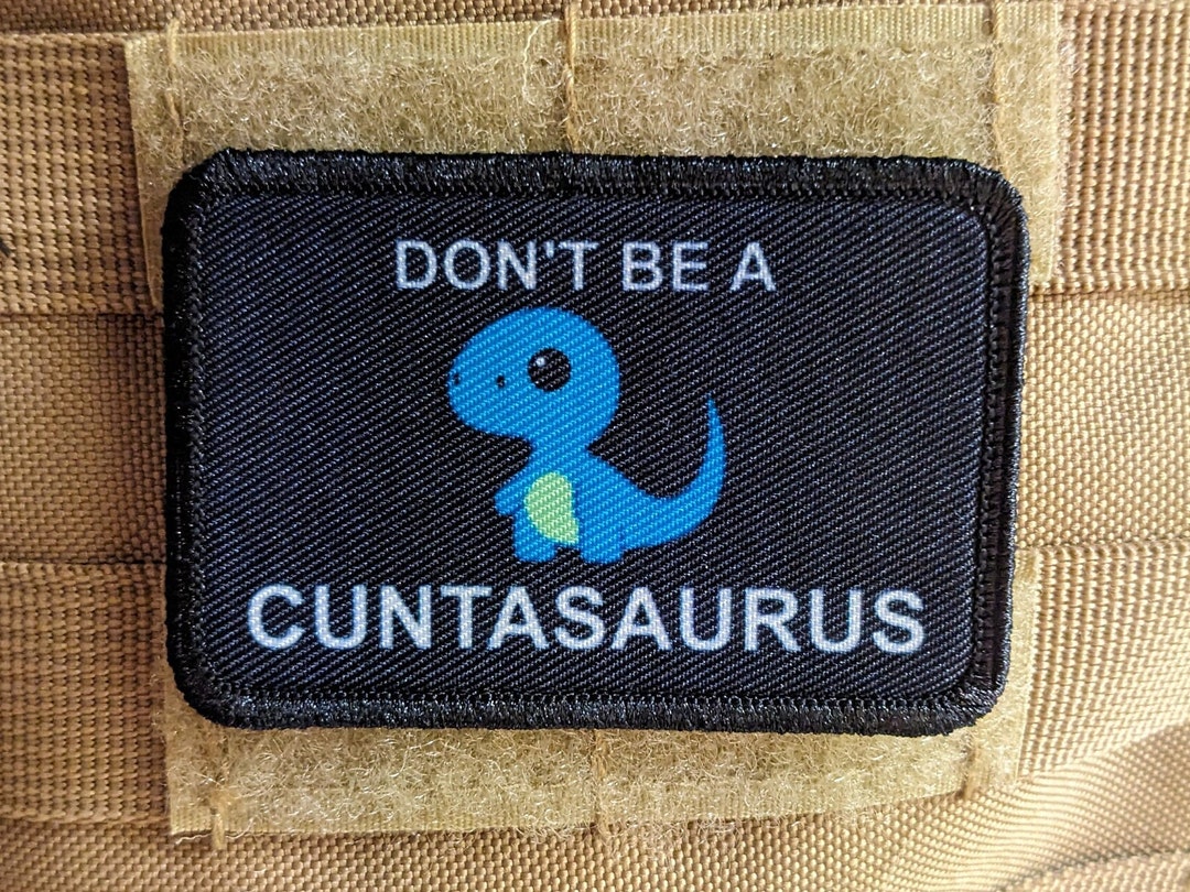 Don't Be a Cuntasaurus Dinosaur Meme 2"x3" Morale Patch With Hook and Loop Backing - Etsy