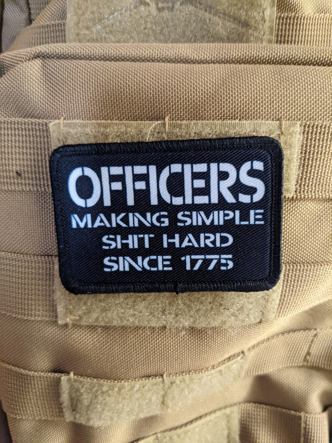 OFFICERS Making Simple Shit Hard Since 1775 Military Joke 2"x3" Morale ...