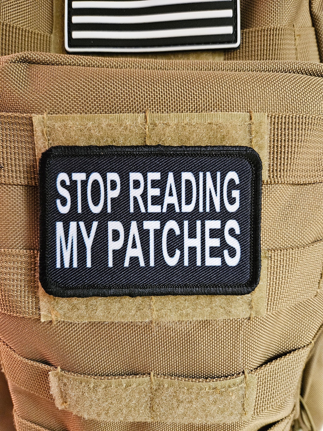 Stop Reading My Patches Meme Joke Funny Removable Patch 2"x3" Morale ...
