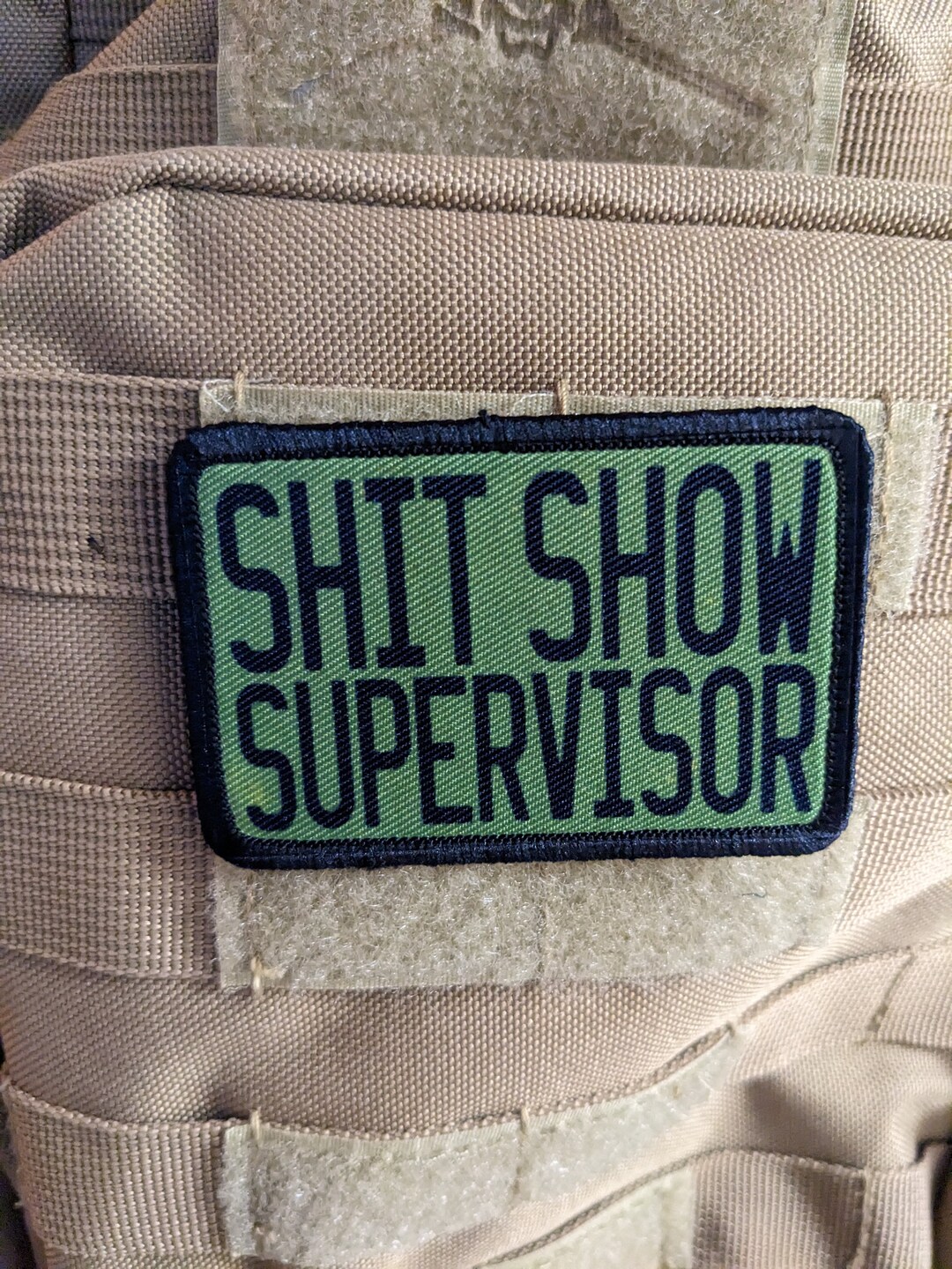 Green Shit Show Supervisor Funny Patch 2" X3" Inch Morale Patch Hook ...