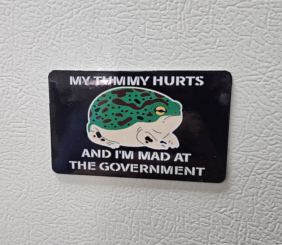 My Tummy Hurts and I'm Mad at the Government Frog Meme Fridge Magnet ...