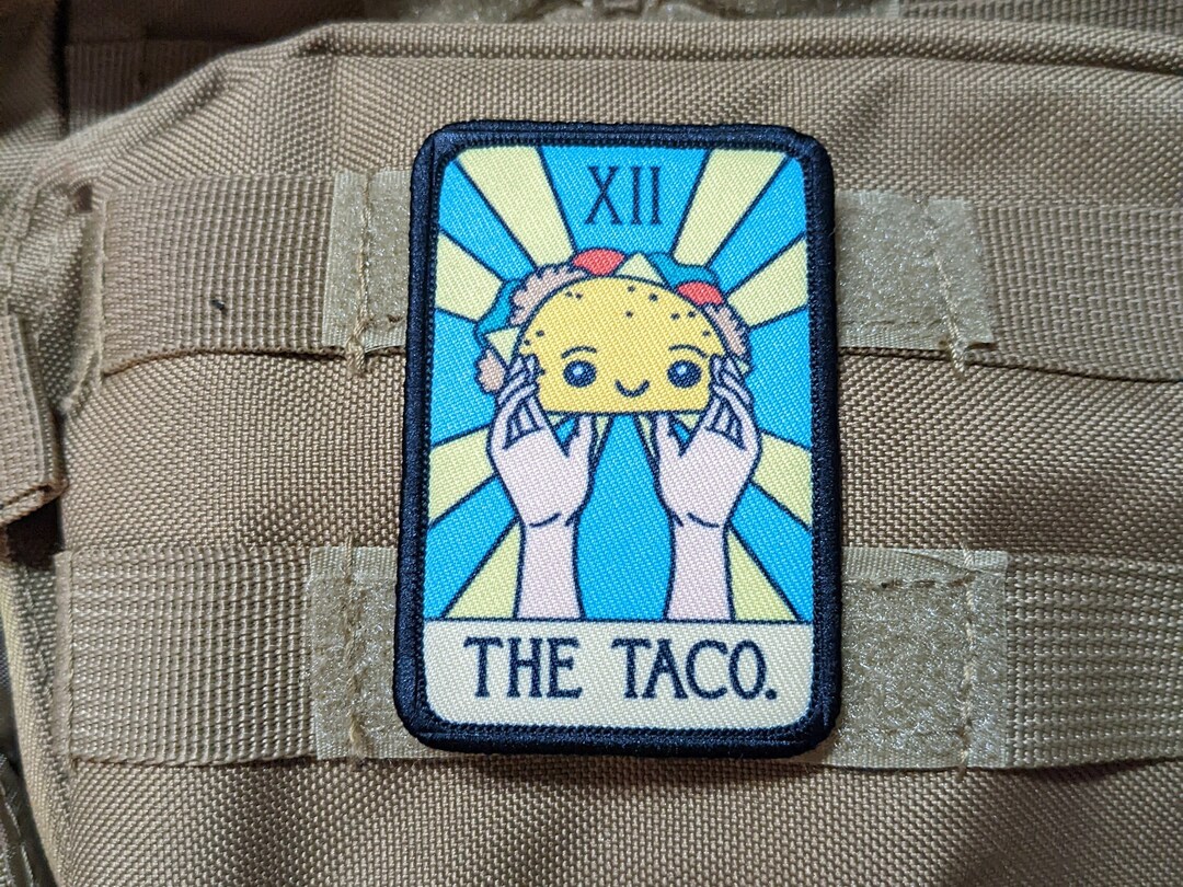The Taco Tarot Card Funny Cute 2x3 Morale Patch With Hook and Loop ...