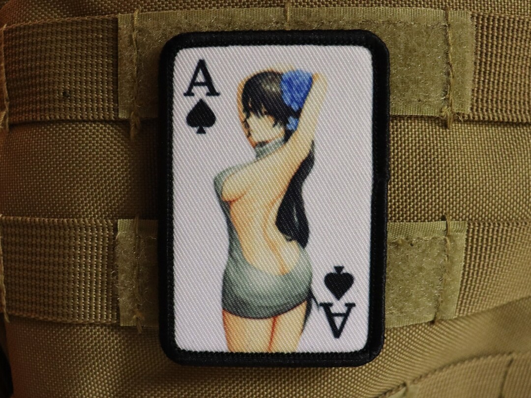 Sexy Lewd Ace of Spades Virgin Killer Sweater Waifu 2"x3" Removable Morale Patch With Hook and ...