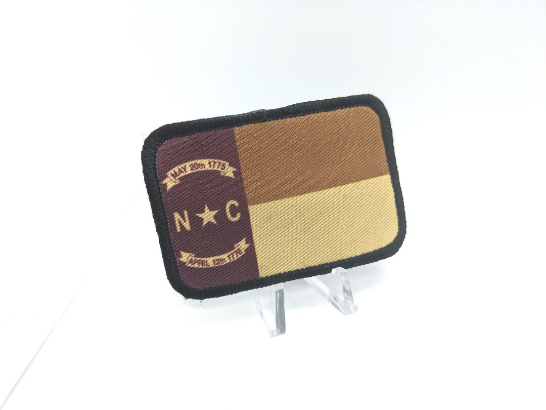 North Carolina Flag Tan 2"x3" Morale Patch With Hook and Loop for Hat ...