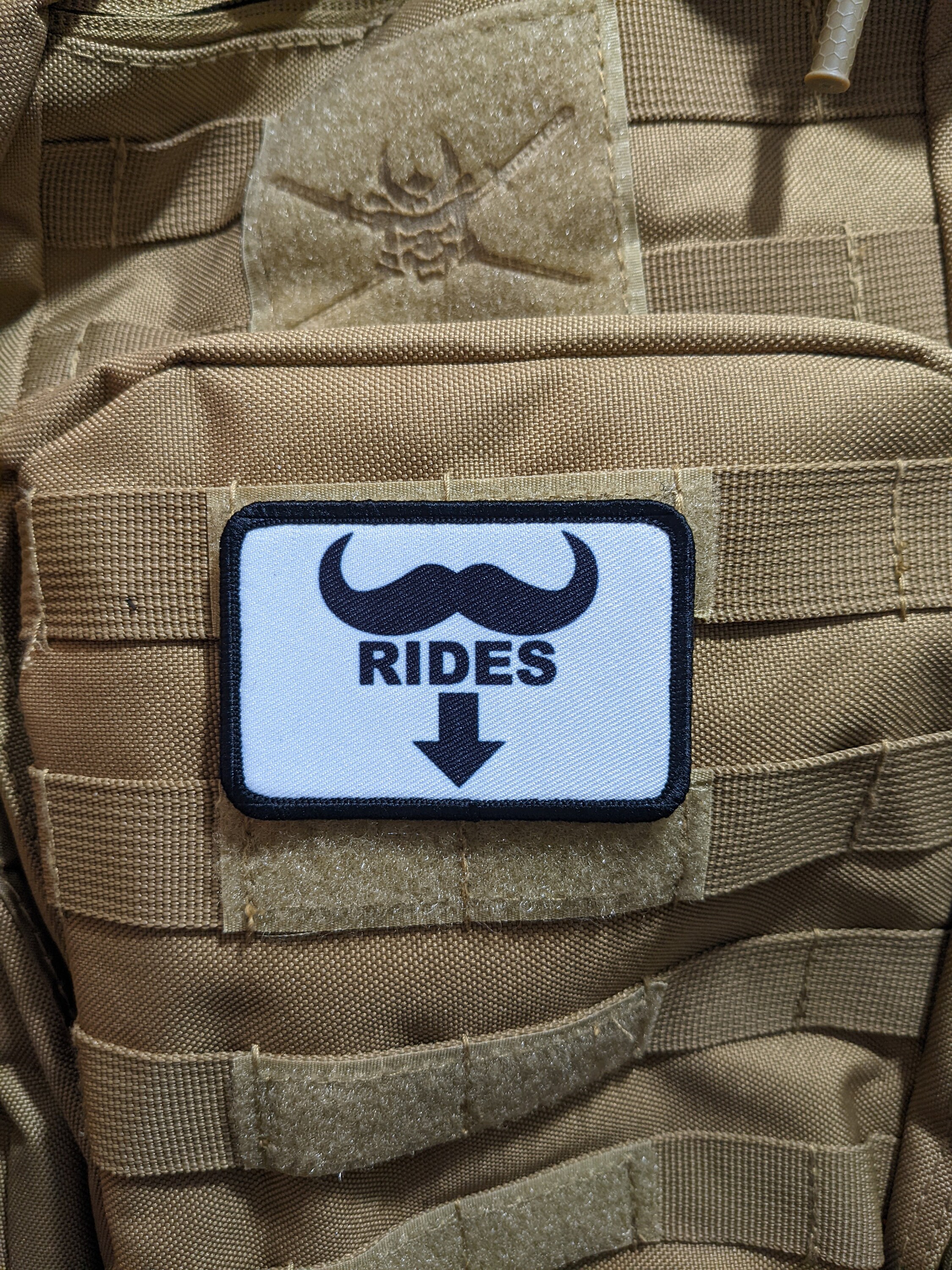 Mustache Rides Meme Joke Funny Removable Patch 2x3 - Etsy