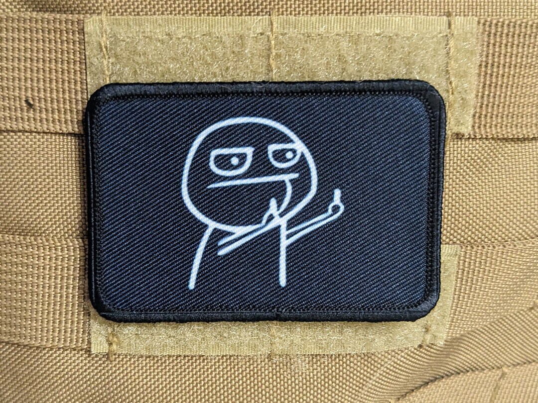 Double Middle Finger Guy Meme 2"x3" Morale Patch With Hook and Loop Backing - Etsy