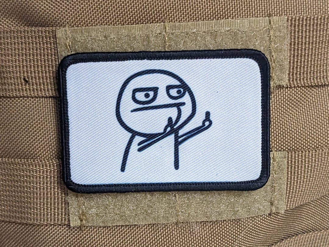 Double Middle Finger Guy Meme White Background 2"x3" Morale Patch With Hook and Loop Backing - Etsy