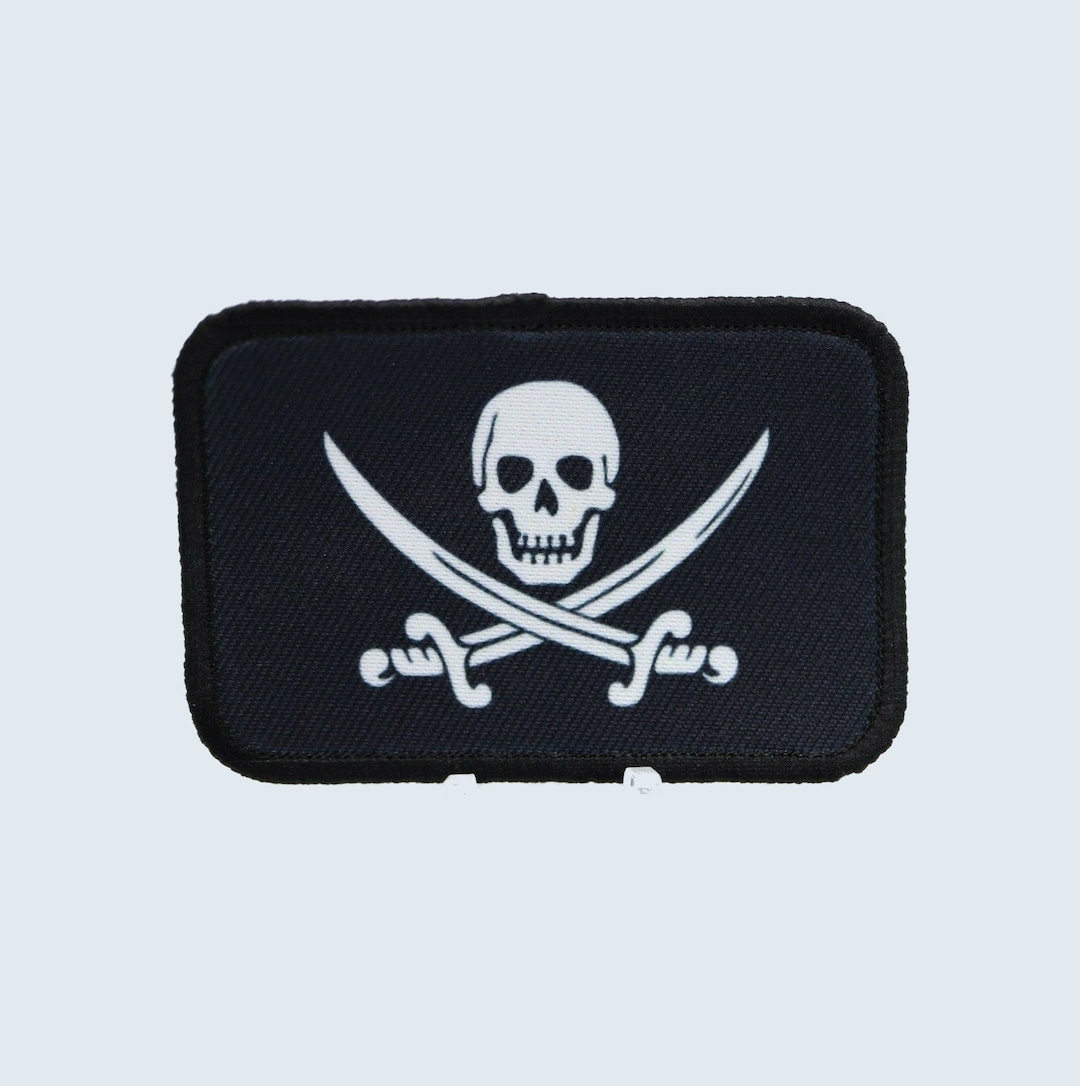 Calico Jack Jolly Roger Pirate Flag Pirate 2"x3" Removable Morale Patch ...