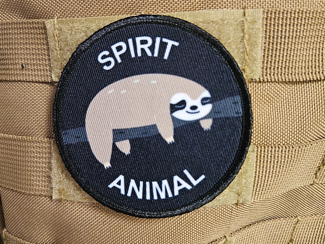 The Sloth is My Spirit Animal Meme 3" Circle Removable Morale Patch ...