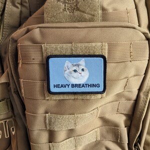 Heavy Breathing Big Chungus Fat Cat Meme 2"x3" Removable Morale Patch ...