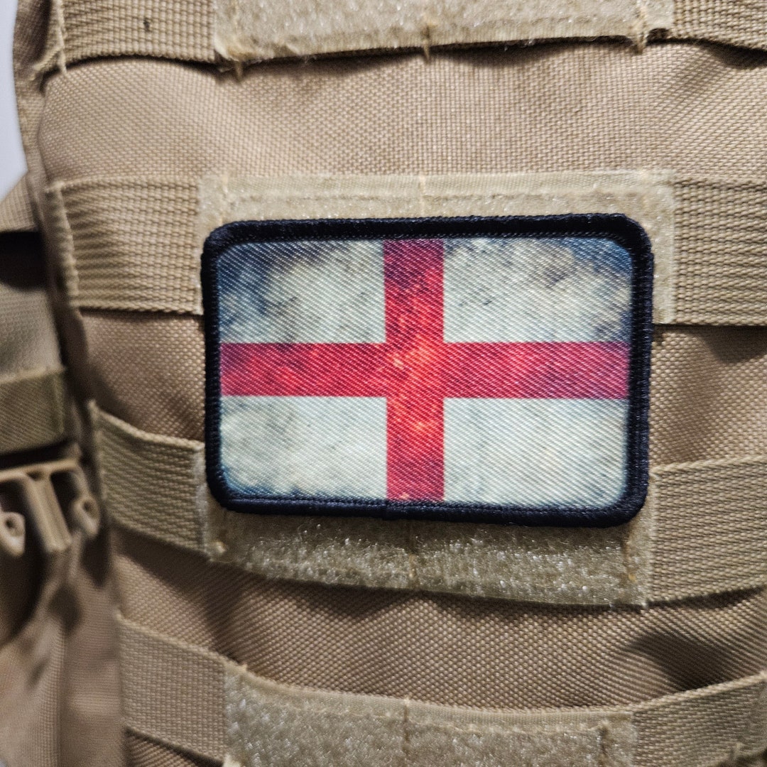 Distressed English Flag of Saint George's 2"x3" Morale Patch With Hook ...