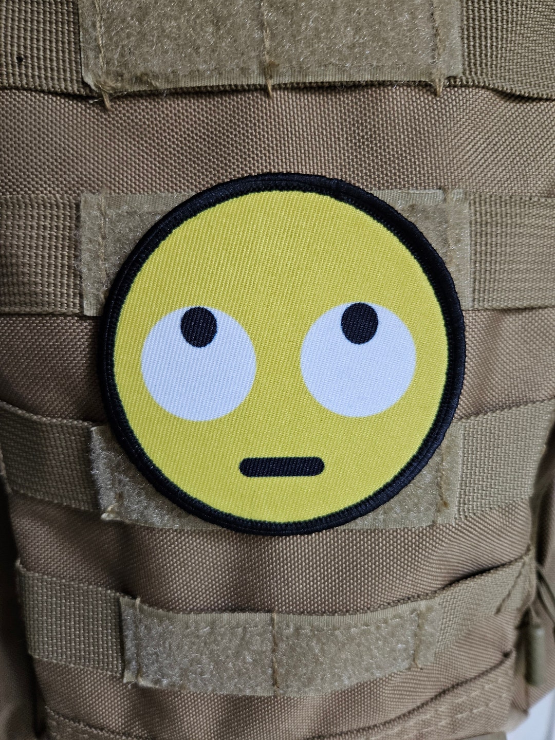 Eye Roll Face Meme 3" Circle Removable Morale Patch With Hook and Loop ...