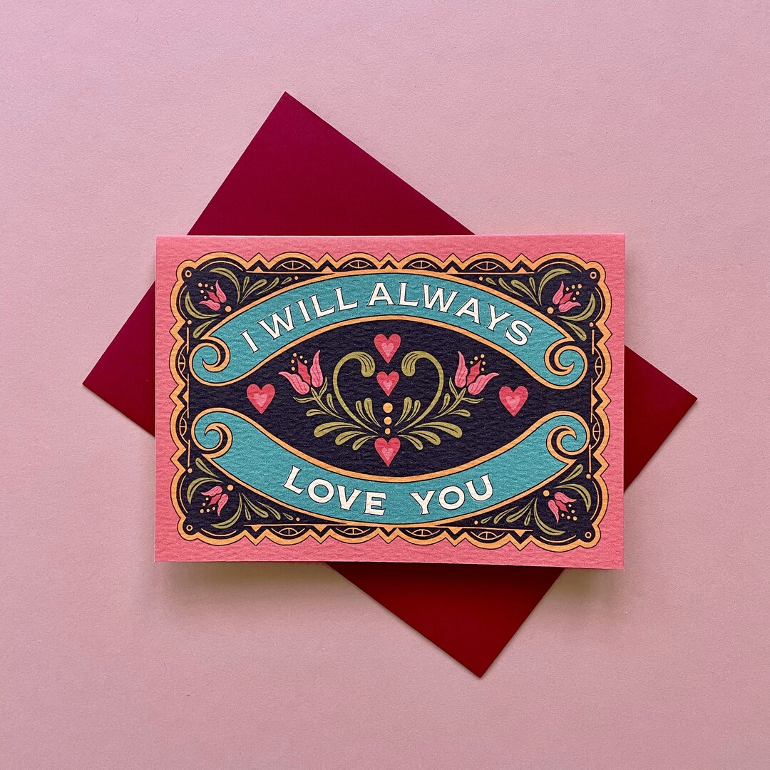 I Will Always Love You Card Valentines Day Card Dolly Parton Whitney ...