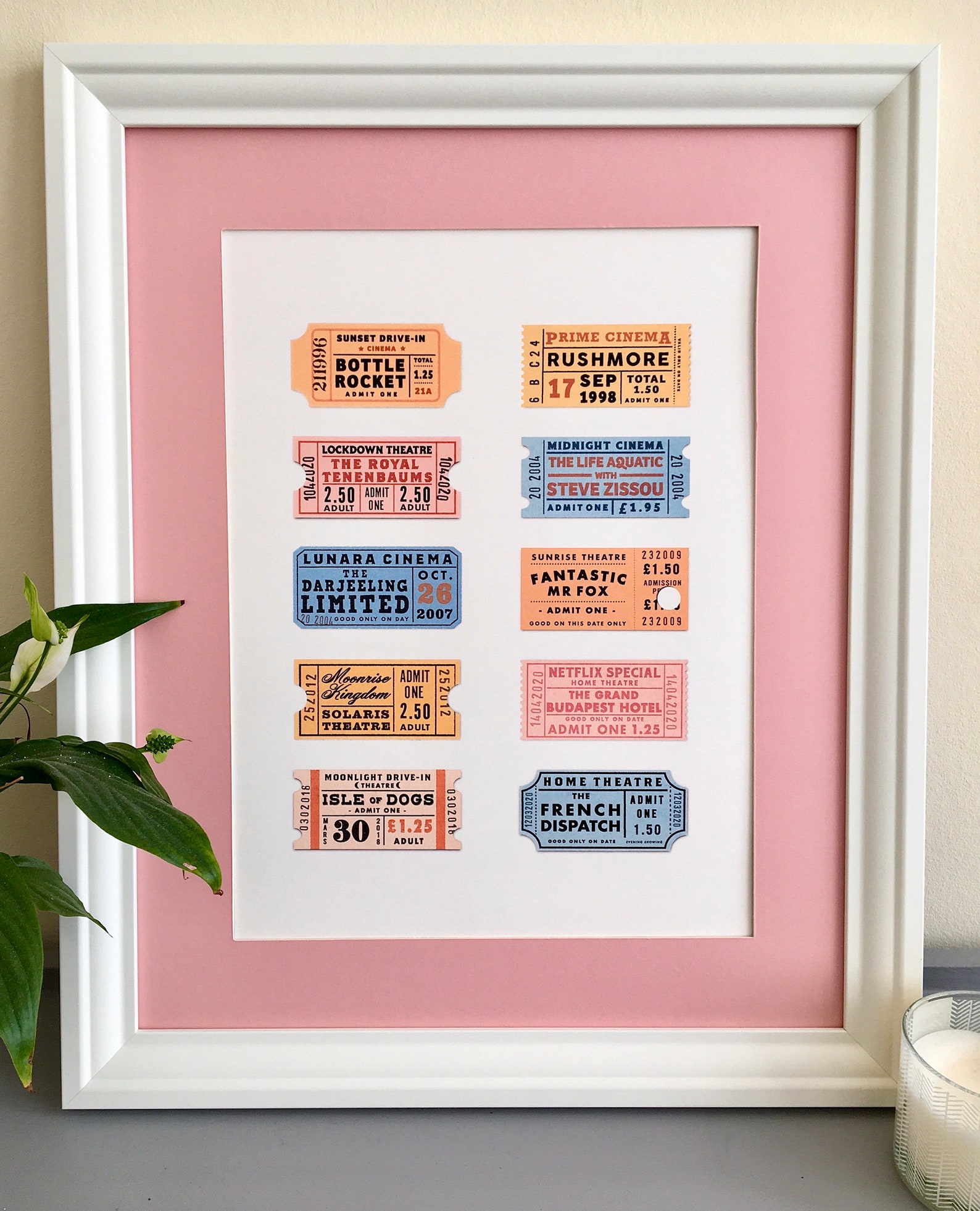 Wes Anderson Cinema Ticket Print Film Fan Gifts Vintage - Etsy
