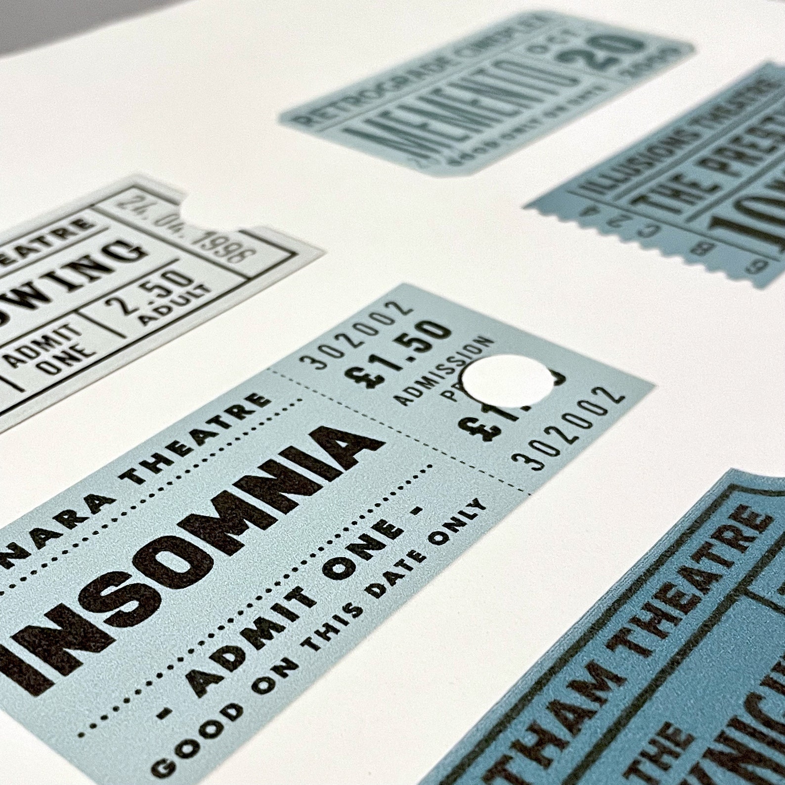 Christopher Nolan Filmography Ticket Stub Print: Mid-century Modern A3 ...