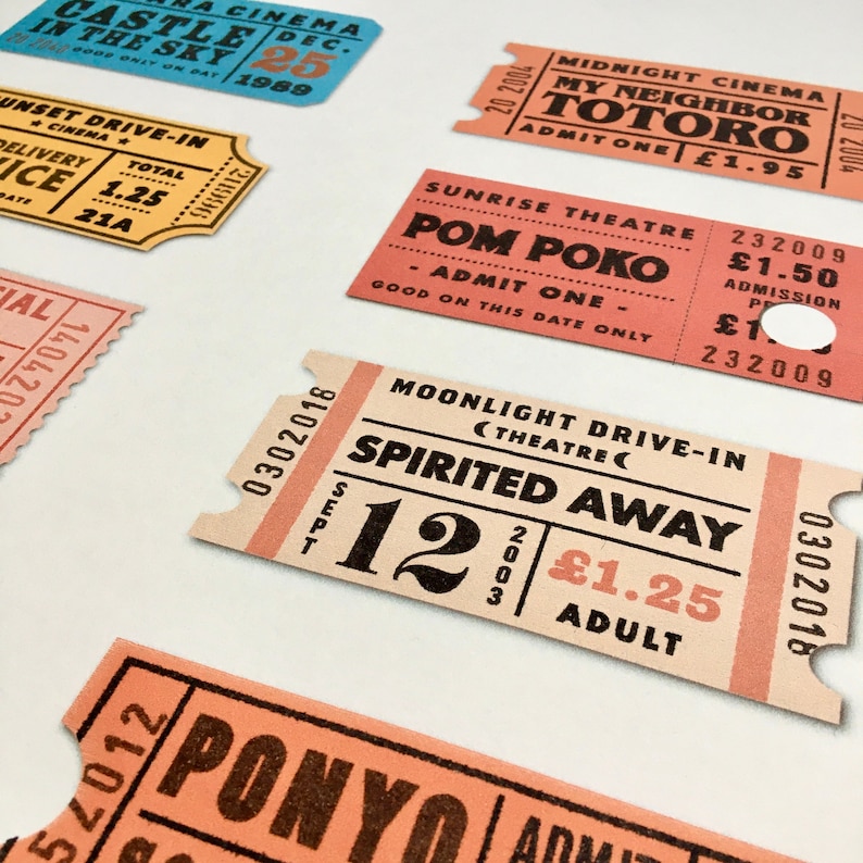 Hayao Miyazaki Cinema Ticket Print Spirited Away Anime - Etsy