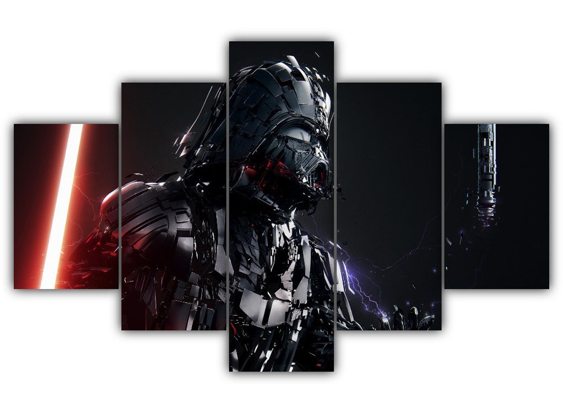 5 Panels Darth Vader Multi Canvas Wall Art Poster Print Star | Etsy