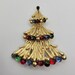 Rare Monet Christmas Tree Pin - Goldtone Brooch Red Green Colorful ...