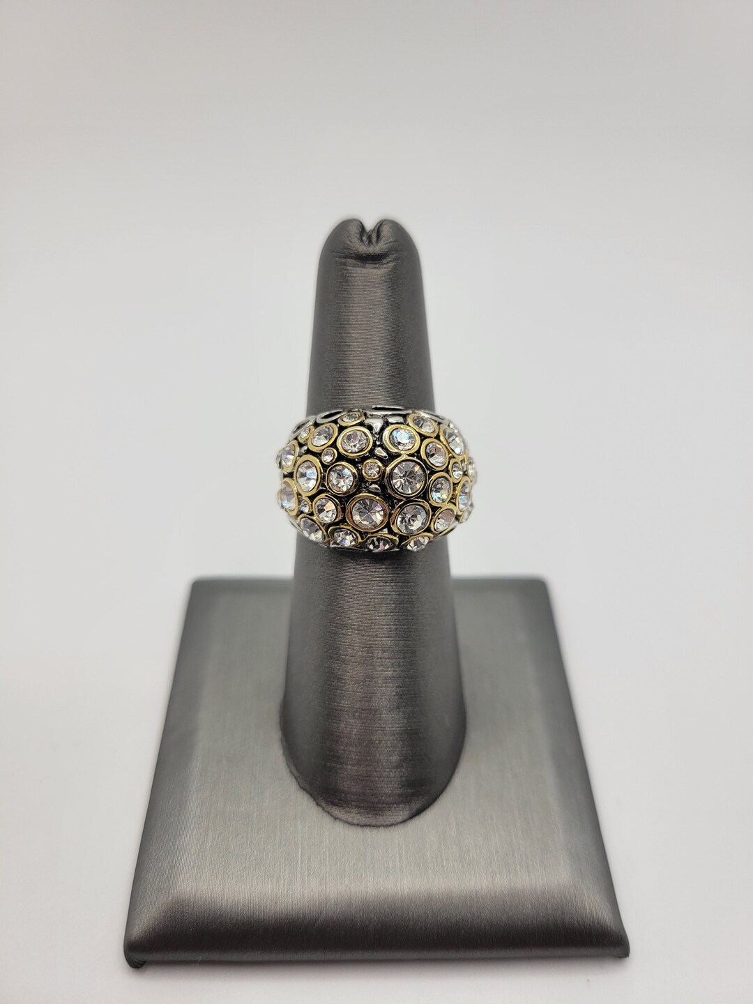 Cocktail Dome Ring - Swarovski Crystal Accents - Size 6 - Minimalist ...