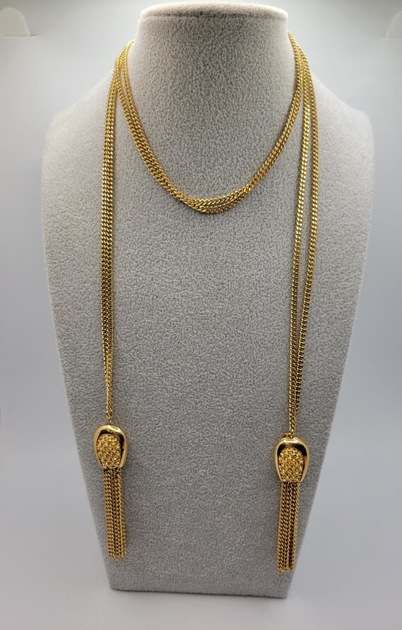 1970s Monet Lariat Necklace - Versatile & Super Long … - Gem 1970s Monet Lariat Necklace - Versatile & Super Long … - Gem
