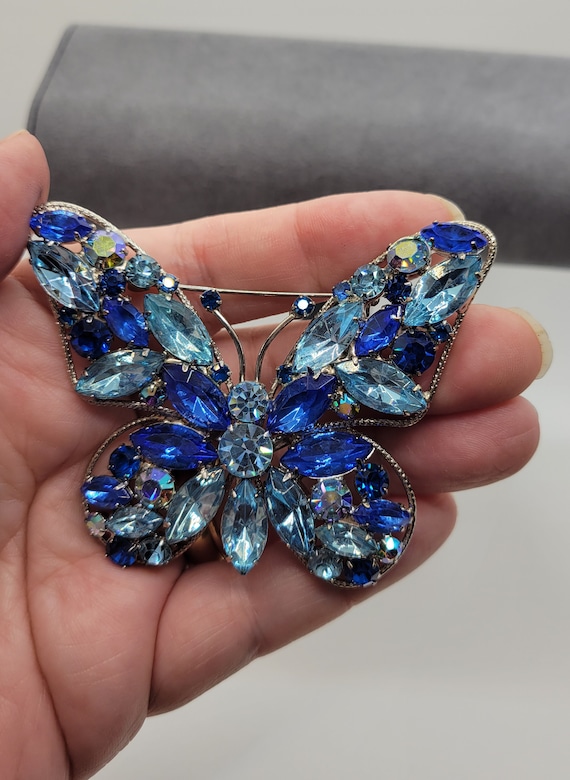 Juliana Blue Butterfly Brooch/Pin - D&E - AB Aurora B… - Gem