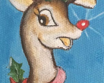 Reindeer painting | Etsy