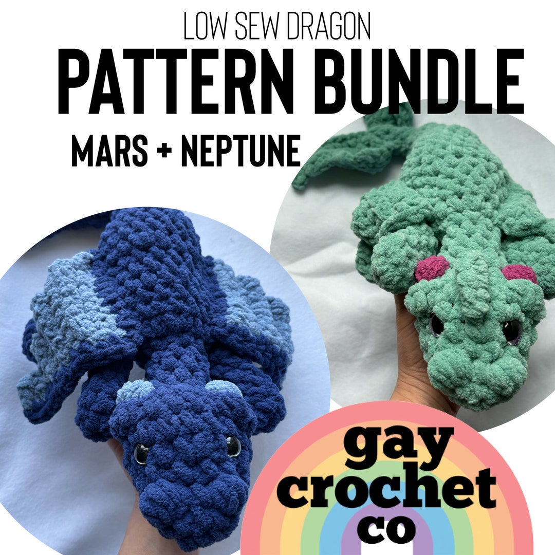 PATTERN BUNDLE: Mars the Low Sew Dragon AND Neptune the Water Dragon ...