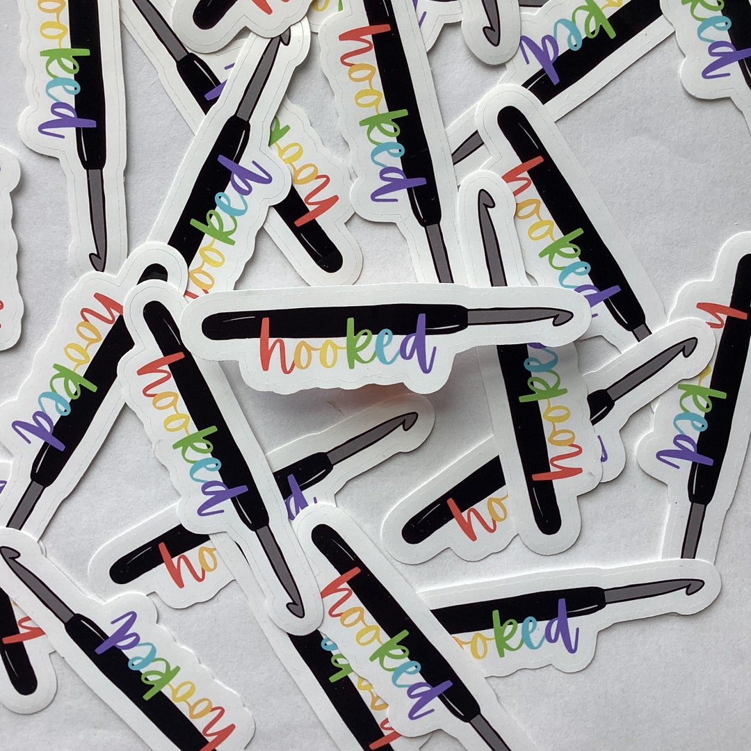 Rainbow Crochet Hook Sticker | Hooked - Etsy
