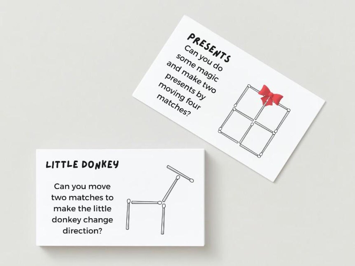 Alternative Christmas Cracker Game Matchstick Puzzles - Printable ...