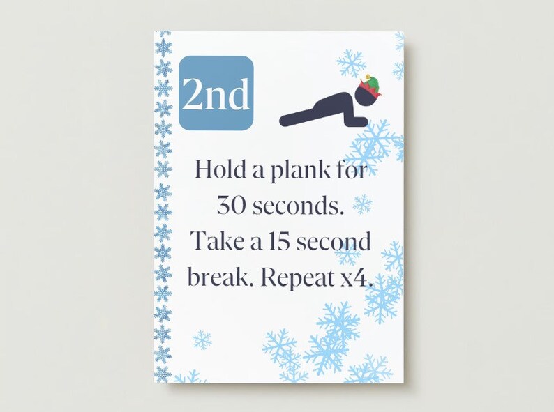 Fitness/ Exercise Advent Calendar PDF Printable Digital - Etsy