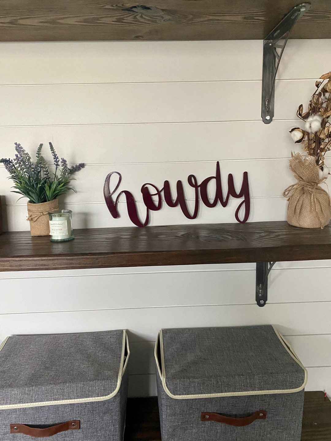 Custom Hand Lettered Howdy Metal Wall Art - Texas A and M Aggie - Etsy