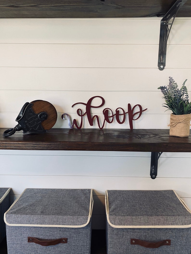 Custom Hand Lettered Whoop Metal Sign Farmhouse Texas A and - Etsy