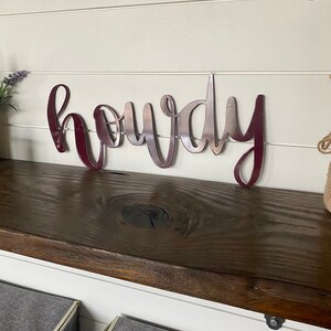 Custom Hand Lettered Howdy Metal Wall Art - Texas A and M Aggie - Etsy